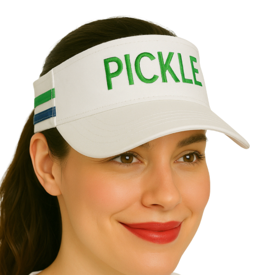 Shop pickleball visors in white & green- Runway Athletics